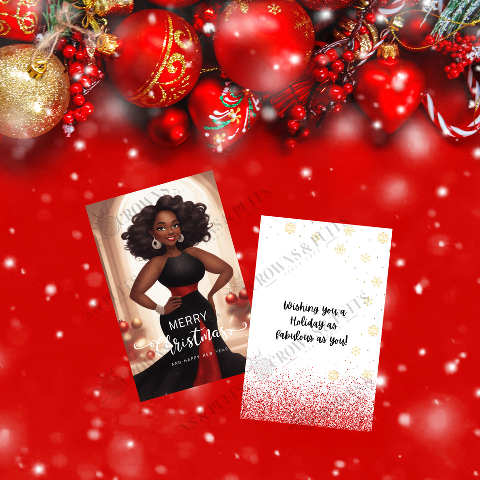 10 pack black Diva Holiday greeting cards – Kakeskreations