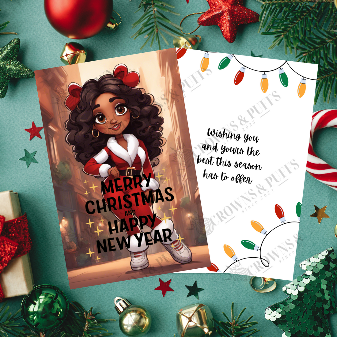 10 pack black Diva Holiday greeting cards – Kakeskreations