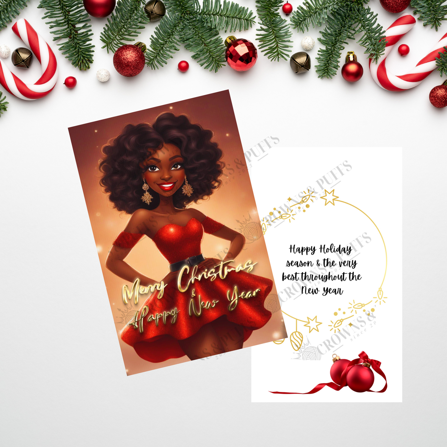 10 pack black Diva Holiday greeting cards – Kakeskreations
